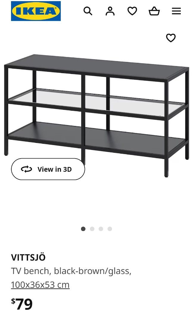 Ikea tv console vittsjo, Furniture & Home Living, Furniture, TV Consoles on Carousell