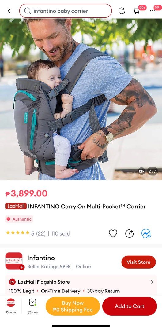Infantino Carry On Multi Pocket Carrier, Babies & Kids, Going Out ...