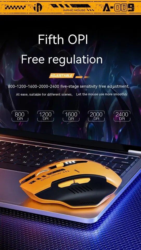 Inphic A9 Tri Mode Gaming Mouse Mechanical Wireless Bluetooth Mouse ...