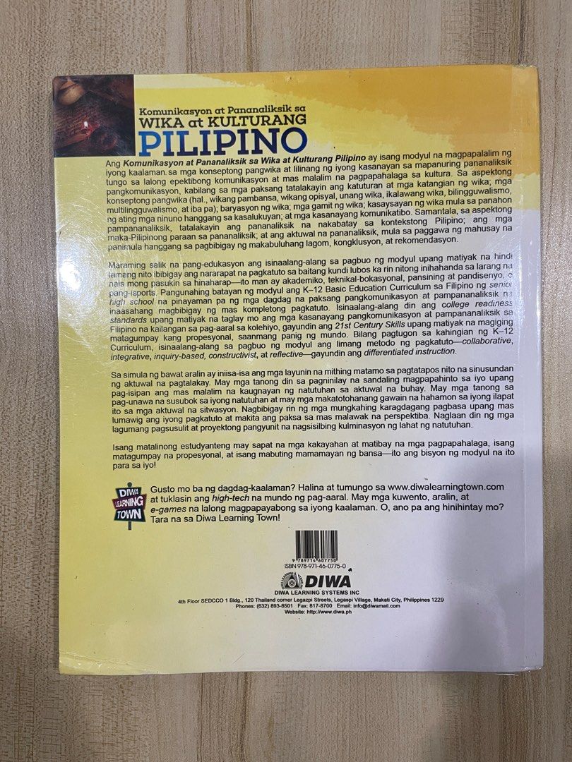 Komunikasyon at Pananaliksik sa Wika at Kulturang Pilipino | DIWA ...