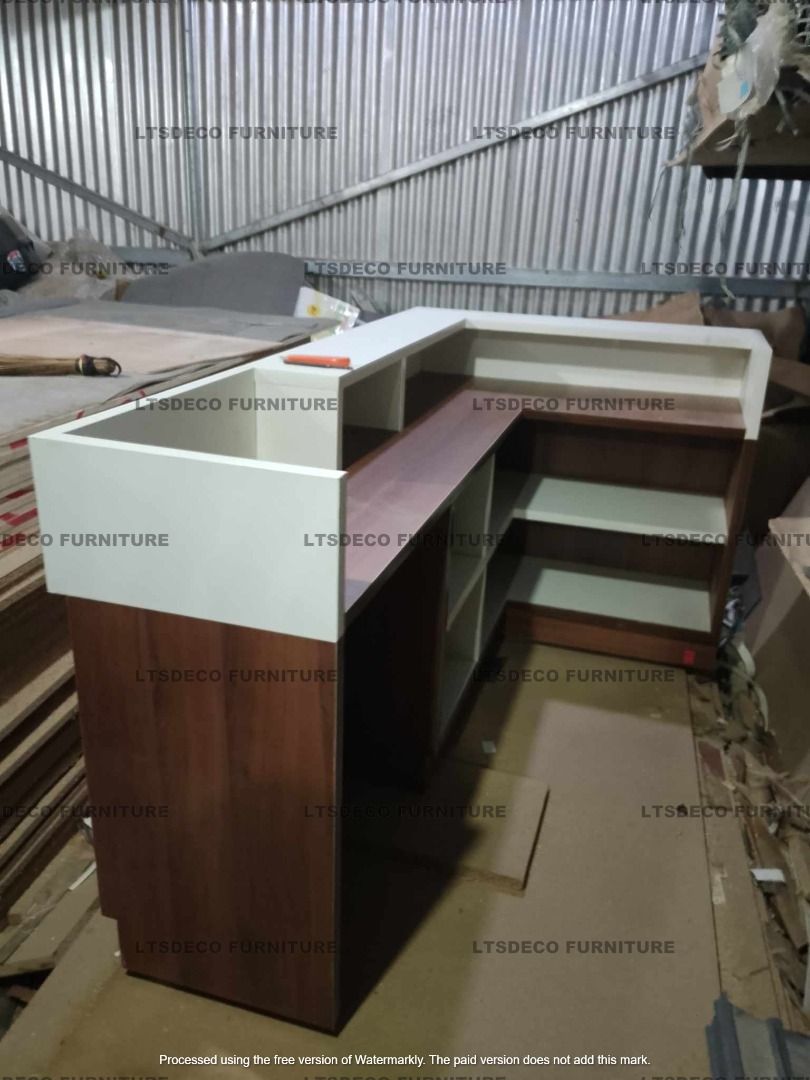 L SHAPE COUNTER TABLE OFFICE PARTITION|OFFICE FURNITURES, Furniture ...