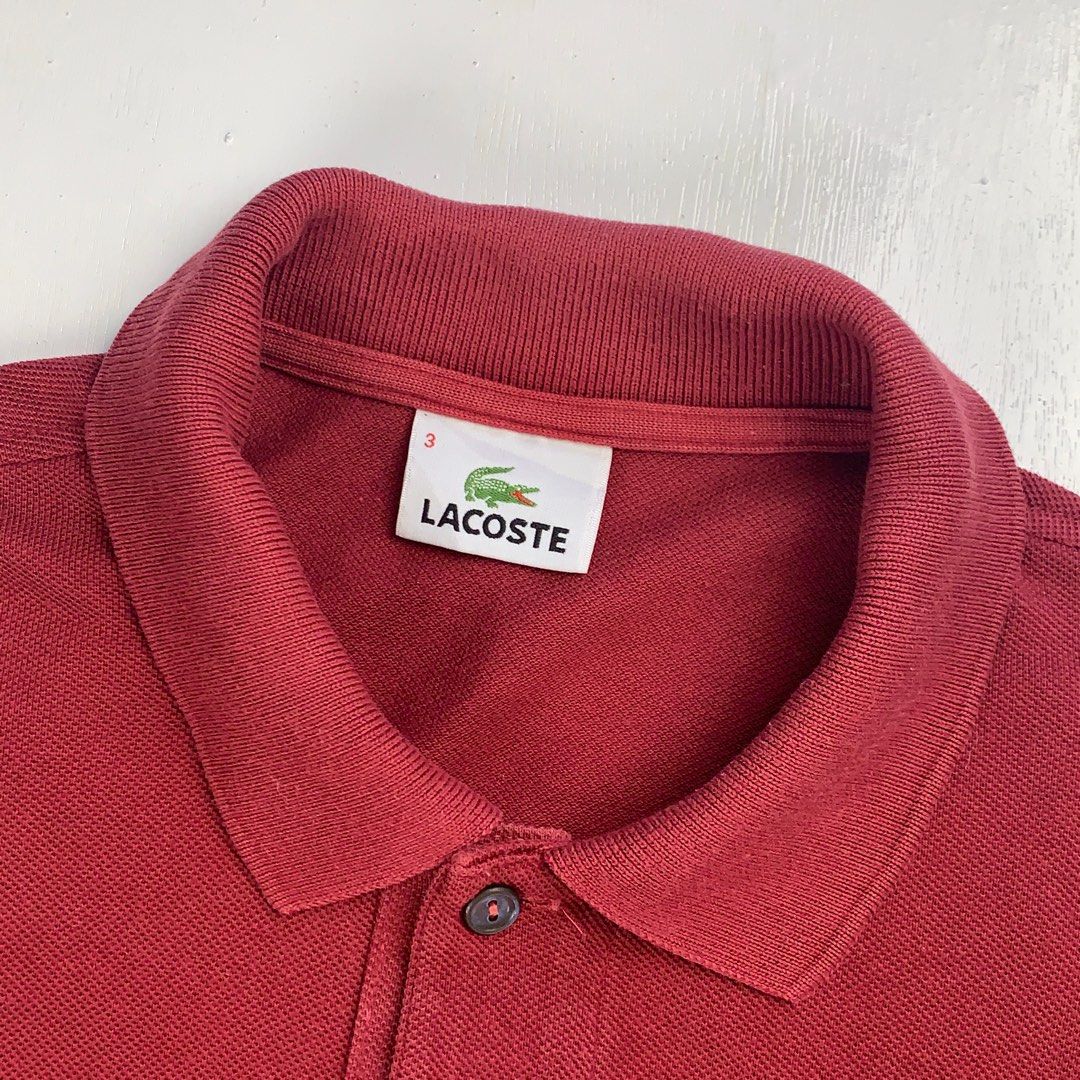 LACOSTE Red-maroon Polo shirt, Men's Fashion, Tops & Sets, Tshirts ...
