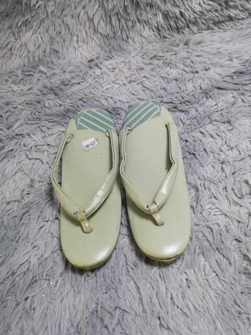 Light Green Patent Leather Slippers, Women's Fashion, Footwear, Flats ...