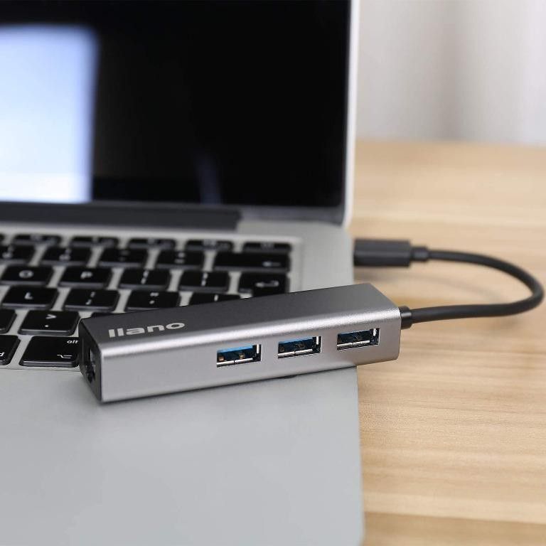 llano USB to Ethernet Adapter, 3-Port USB 3.0 Hub with RJ45 10/100/1000 ...