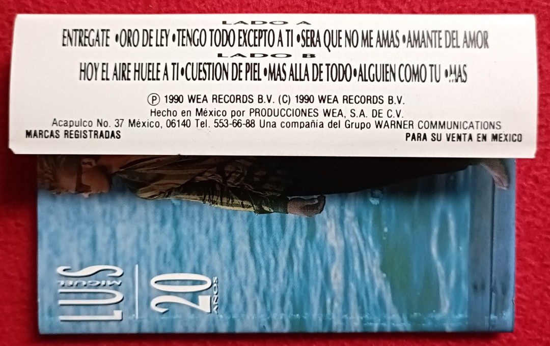 Luis Miguel 20 ANOS Cassette Tape, Hobbies & Toys, Music & Media, CDs ...