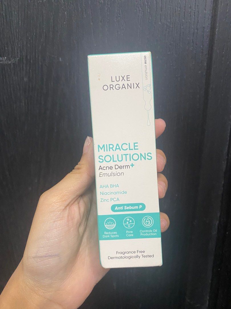 luxe organix miracle solutions acne derm emulsion, Beauty & Personal ...