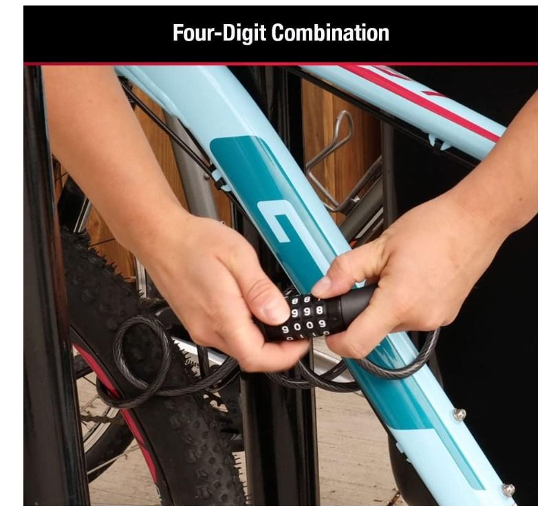 Master Lock 8114D Set Your Own Combination Bike Lock, 6 Ft. Long, Black ...