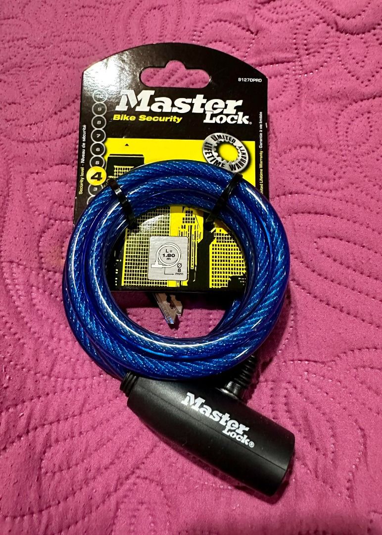 Master Lock Bike Security Blue, Furniture & Home Living, Security ...