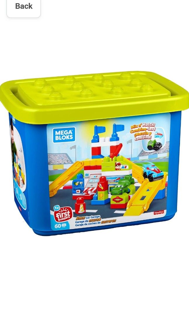 Mega blocks race car garage, Babies & Kids, Infant Playtime on Carousell