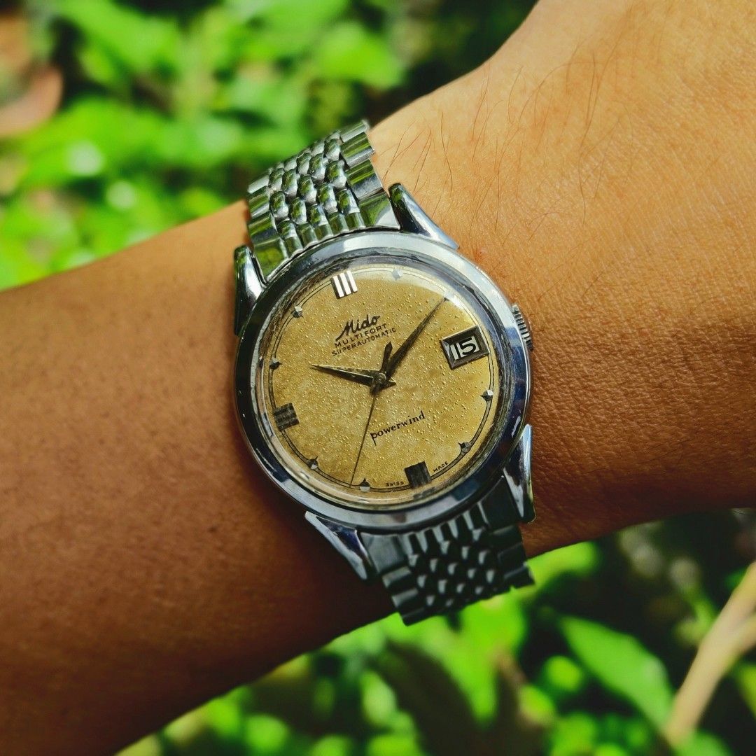 Mido Multifort Superautomatic jumbo size Dog Leg lugs patina dial with ...