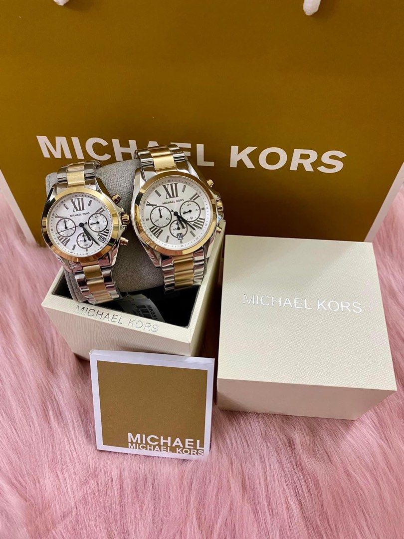 MK COUPLE TWO TONE WHITE DIAL AUTHENTIC WATCH, Women's Fashion, Watches ...