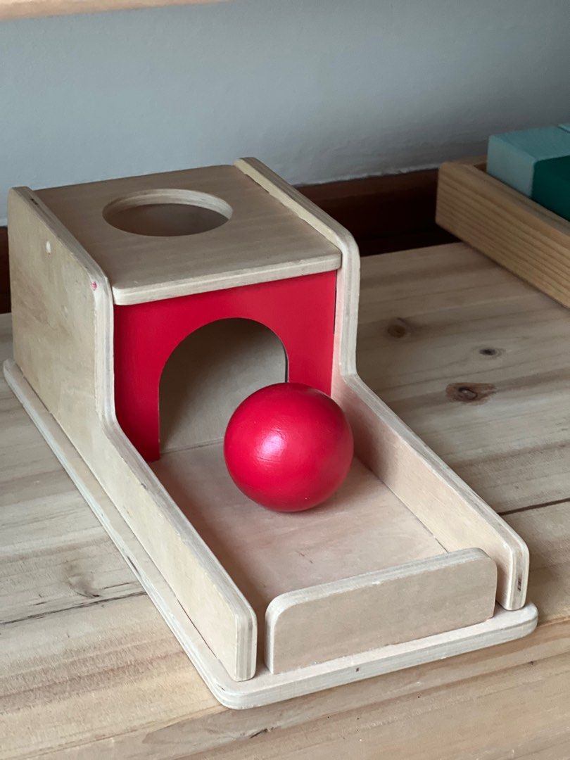 Montessori object permanence box ball, Babies & Kids, Infant Playtime ...