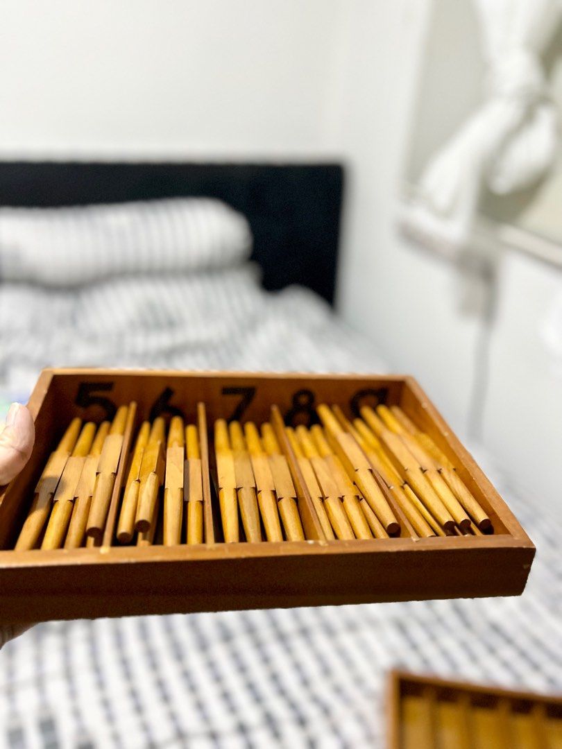 Montessori Wooden Counting Sticks - Spindle boxes, Hobbies & Toys, Toys ...
