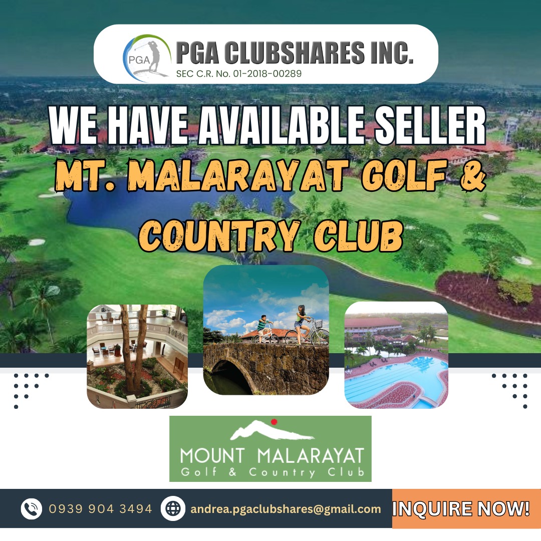 MT. MALARAYAT GOLF & COUNTRY CLUB, Sports Equipment, Sports & Games ...