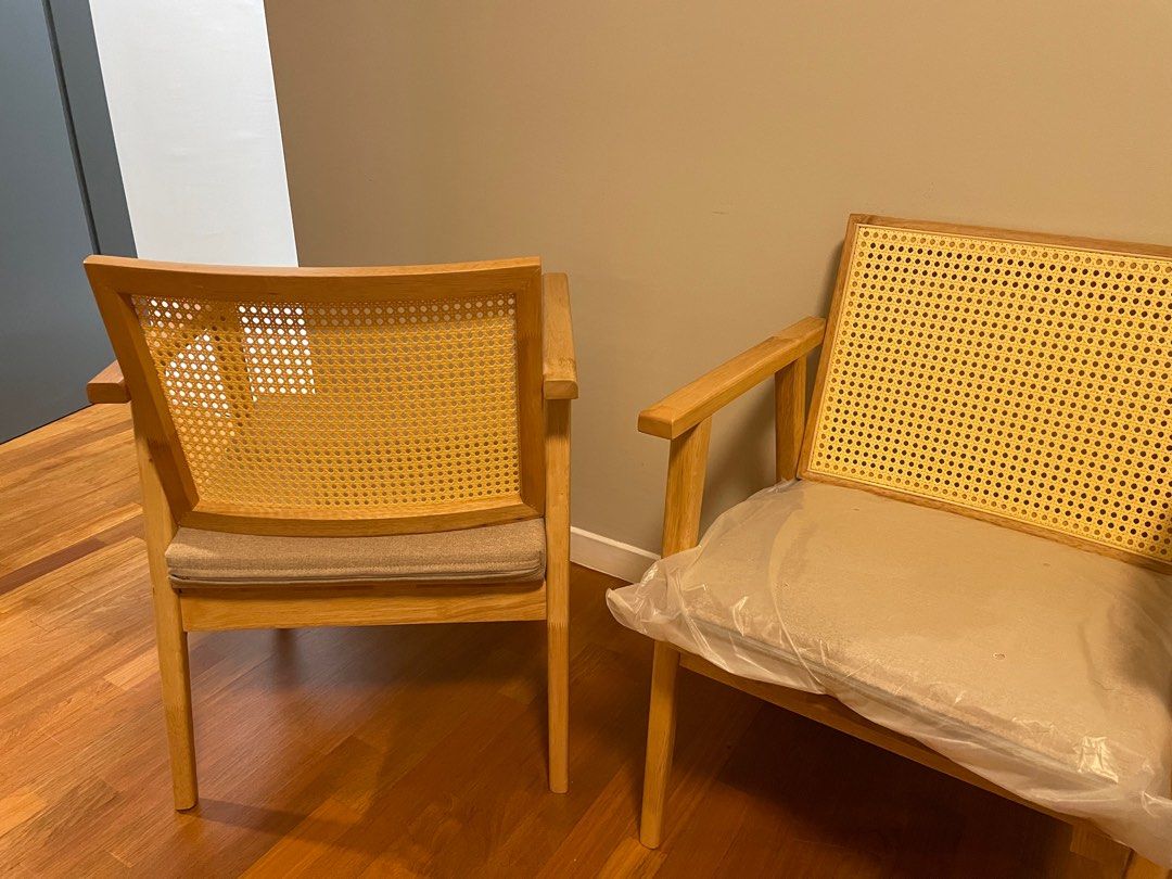 Muji style Rattan lounge Chair, Furniture & Home Living, Furniture ...