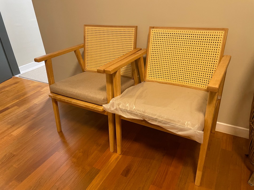 Muji style Rattan lounge Chair, Furniture & Home Living, Furniture ...