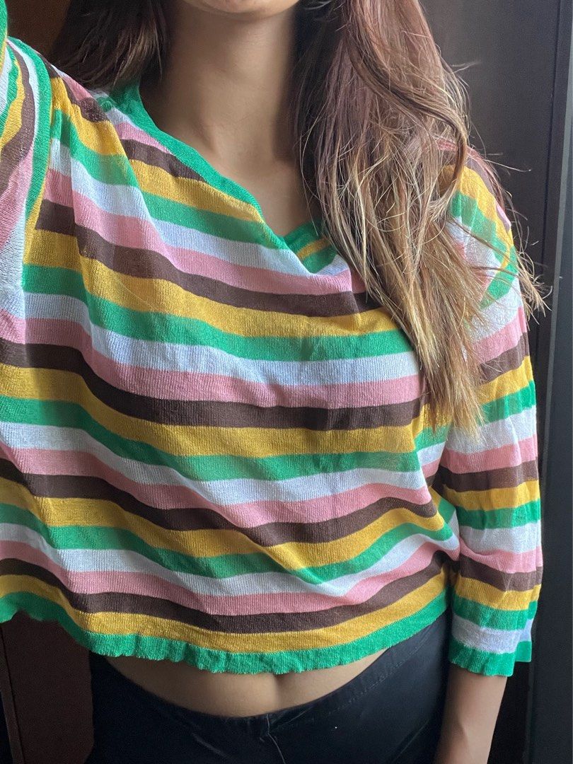 Multicolor Hanging Crop Top, Women's Fashion, Tops, Blouses on Carousell