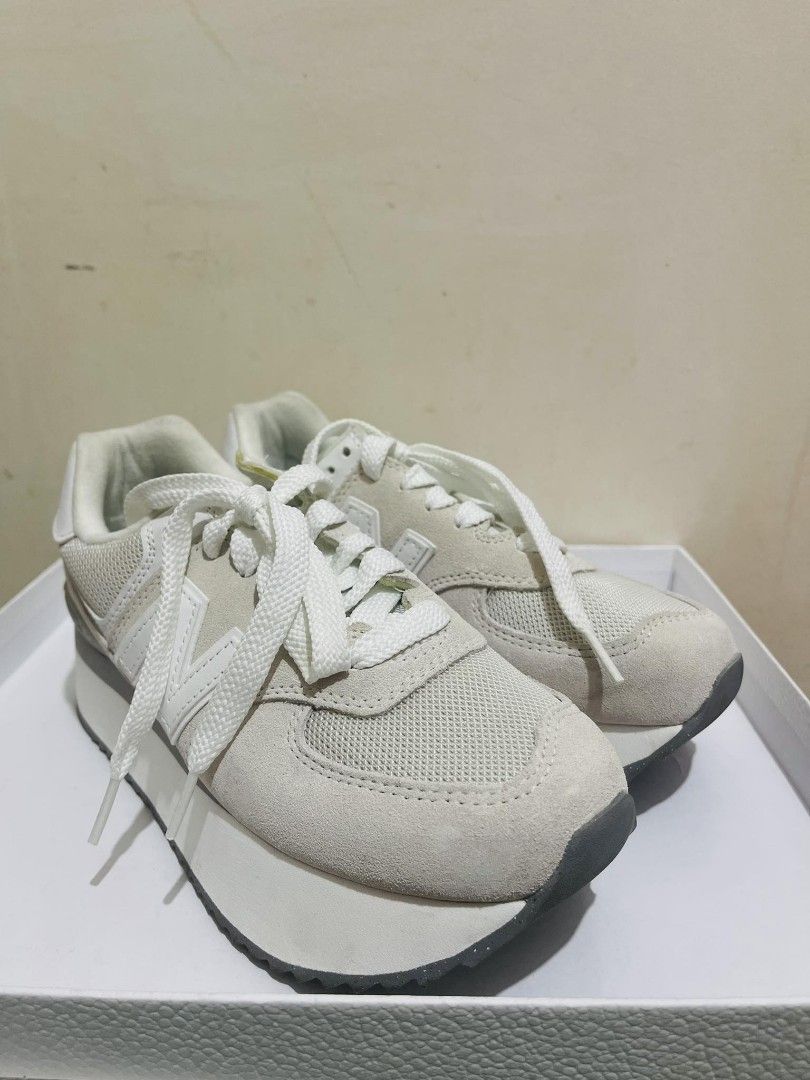NEW BALANCE Platform White Shoes, Women's Fashion, Footwear, Sneakers ...