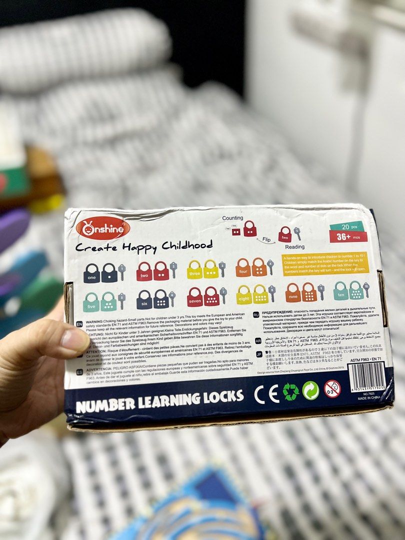 Number learning locks, Hobbies & Toys, Toys & Games on Carousell