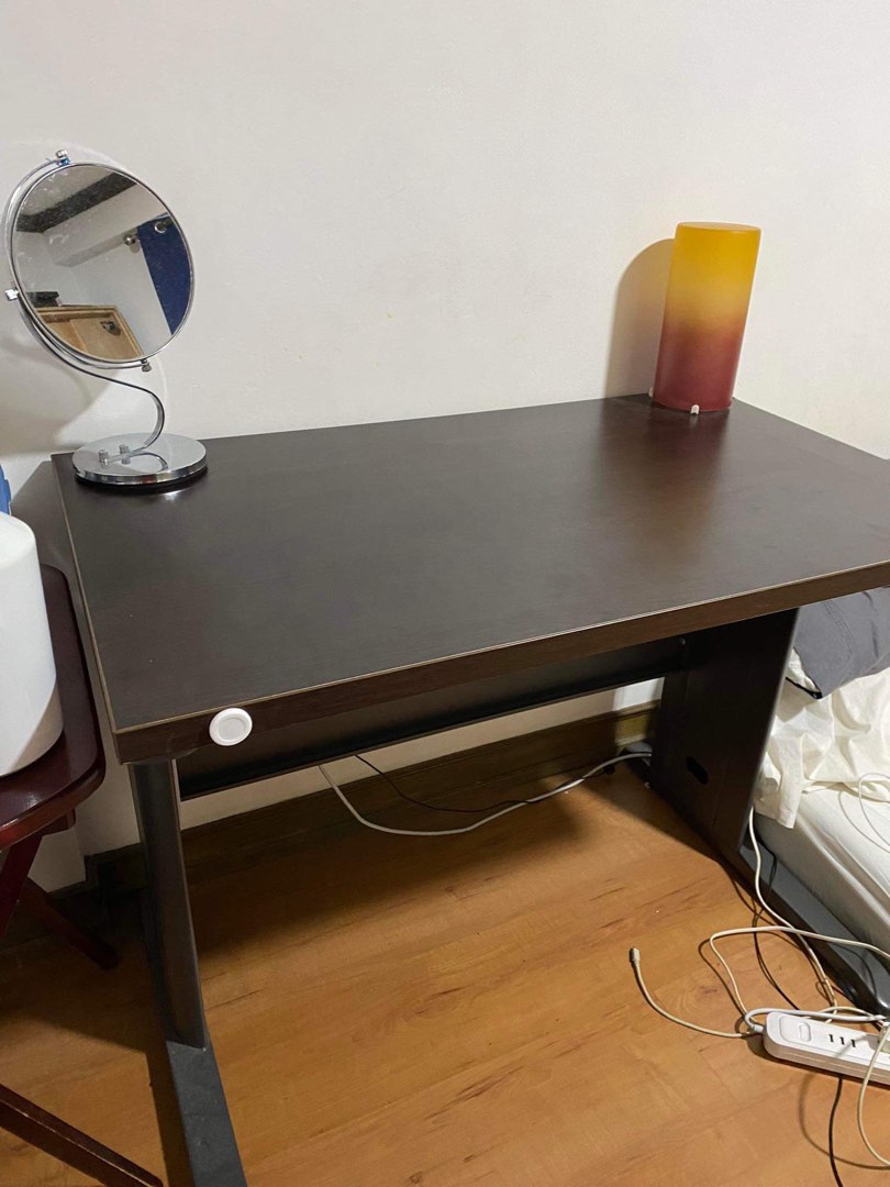 Office Table Brown Top, Furniture & Home Living, Furniture, Tables ...