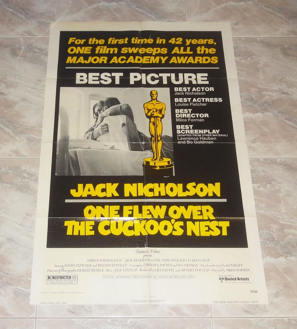One Flew Over The Cuckoo's Nest Original US One 1 Sheet Movie Poster ...