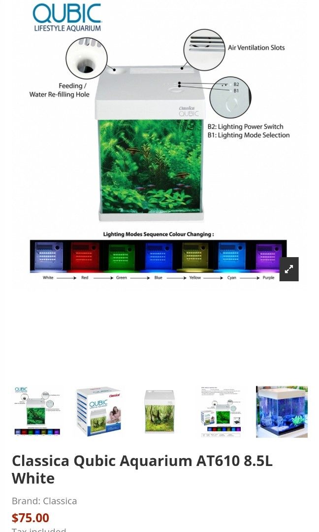 Opae Ula Shrimp Tank (10L), Pet Supplies, Homes & Other Pet Accessories ...