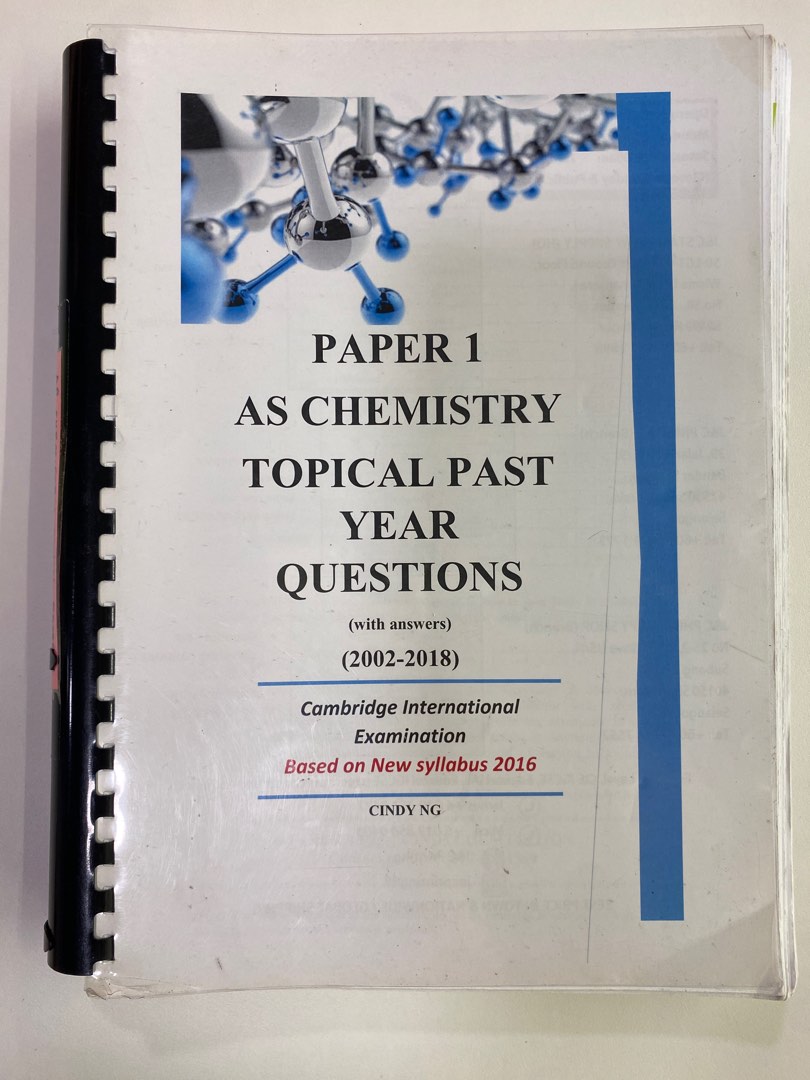 Paper 1 AS Chemistry - Topical Past Year Questions 2002 to 2018 ...