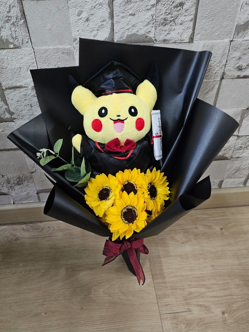 pikachu soap sunflower Graduation Bouquet, Hobbies & Toys, Stationery ...
