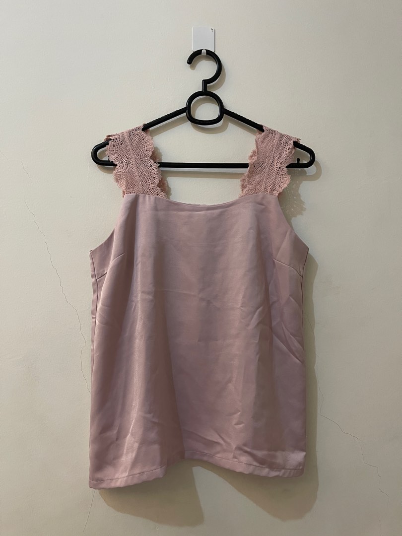 Plains&Prints Overlapping Top, Women's Fashion, Tops, Sleeveless on ...