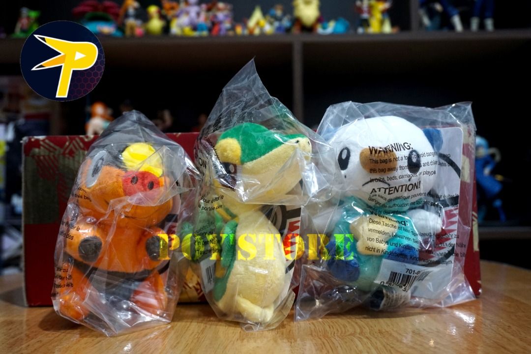 POKEMON CENTER ORIGINAL PLUSH POKEMON SITTING CUTIES GEN 5 STARTERS SET OF 3 (OSHAWOT, SNIVY ...