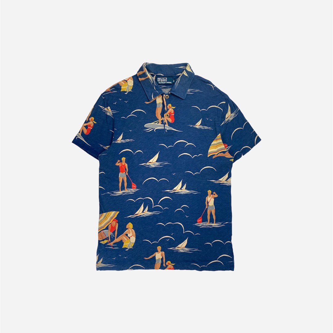 POLO RL Aop Beach print Polo shirt, Men's Fashion, Tops & Sets, Tshirts ...