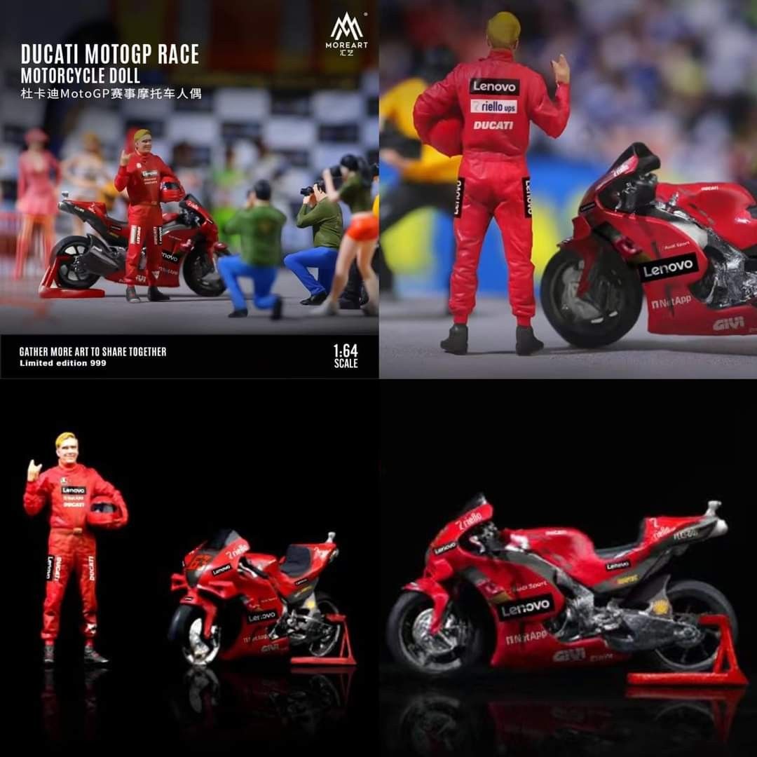 Preorders 1/64 Moreart Biker Ducati MotoGP Red Figure Diorama, Hobbies ...