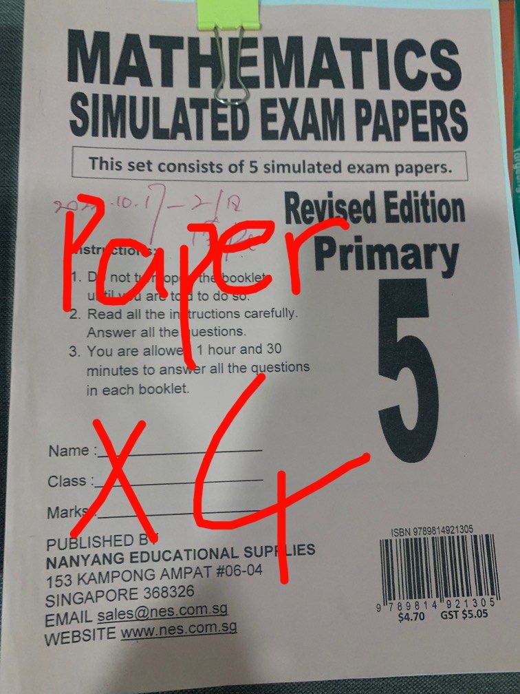 Primary 5 Math Practice Books and Papers, Hobbies & Toys, Books ...