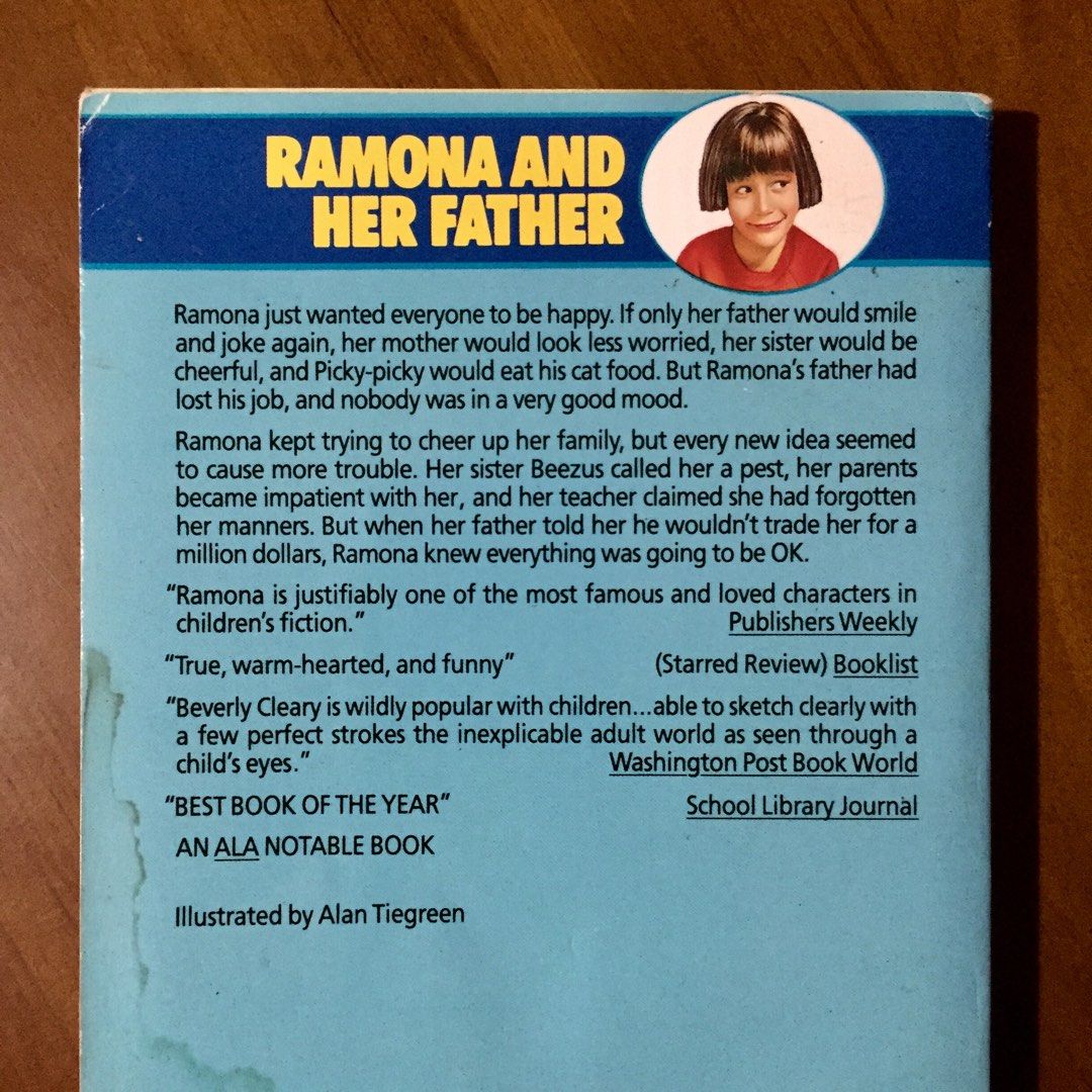 Ramona And Her Father by Beverly Cleary (Newbery Honor / Middle Grade ...