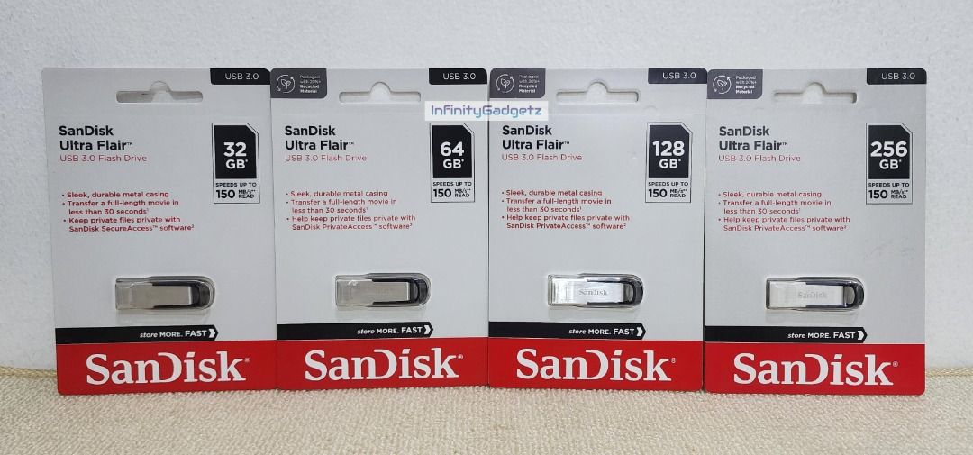 SanDisk Ultra Flair 32GB USB 3.0 150MB/s Flash Drive, Computers & Tech ...