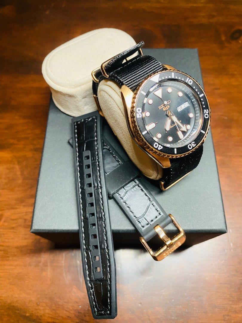 Seiko 5 Sports Rose Gold SRPD76K1, Men's Fashion, Watches & Accessories ...