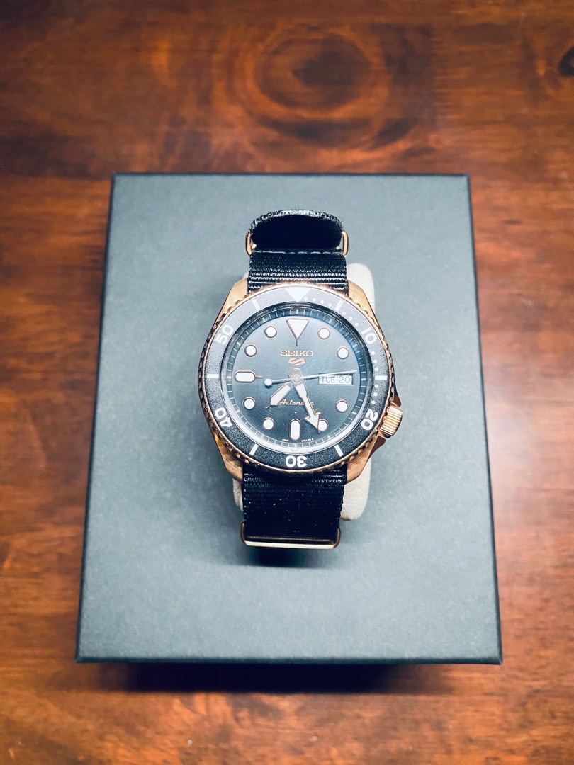 Seiko 5 Sports Rose Gold SRPD76K1, Men's Fashion, Watches & Accessories ...