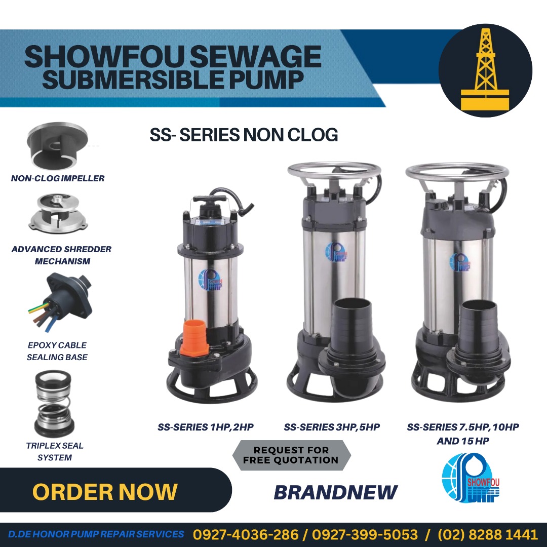 SHOWFOU SUBMERSIBLE SEWAGE PUMP SS SERIES, Commercial & Industrial, Industrial Equipment on ...
