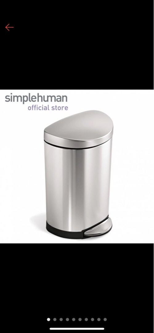 simplehuman 10L semi-round step bin, Furniture & Home Living, Cleaning ...