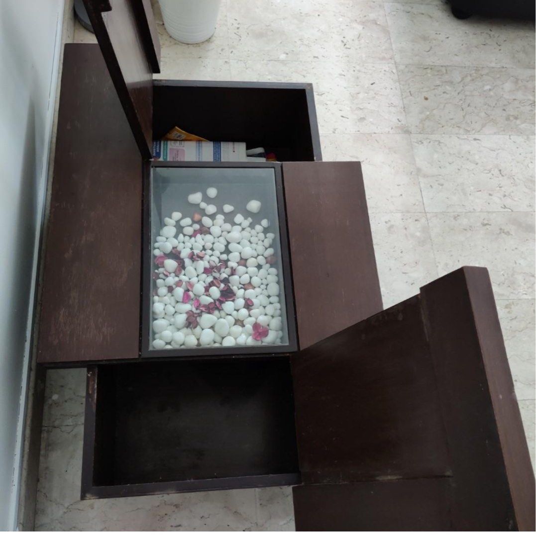 Solid wood centre table with storage, Furniture & Home Living ...