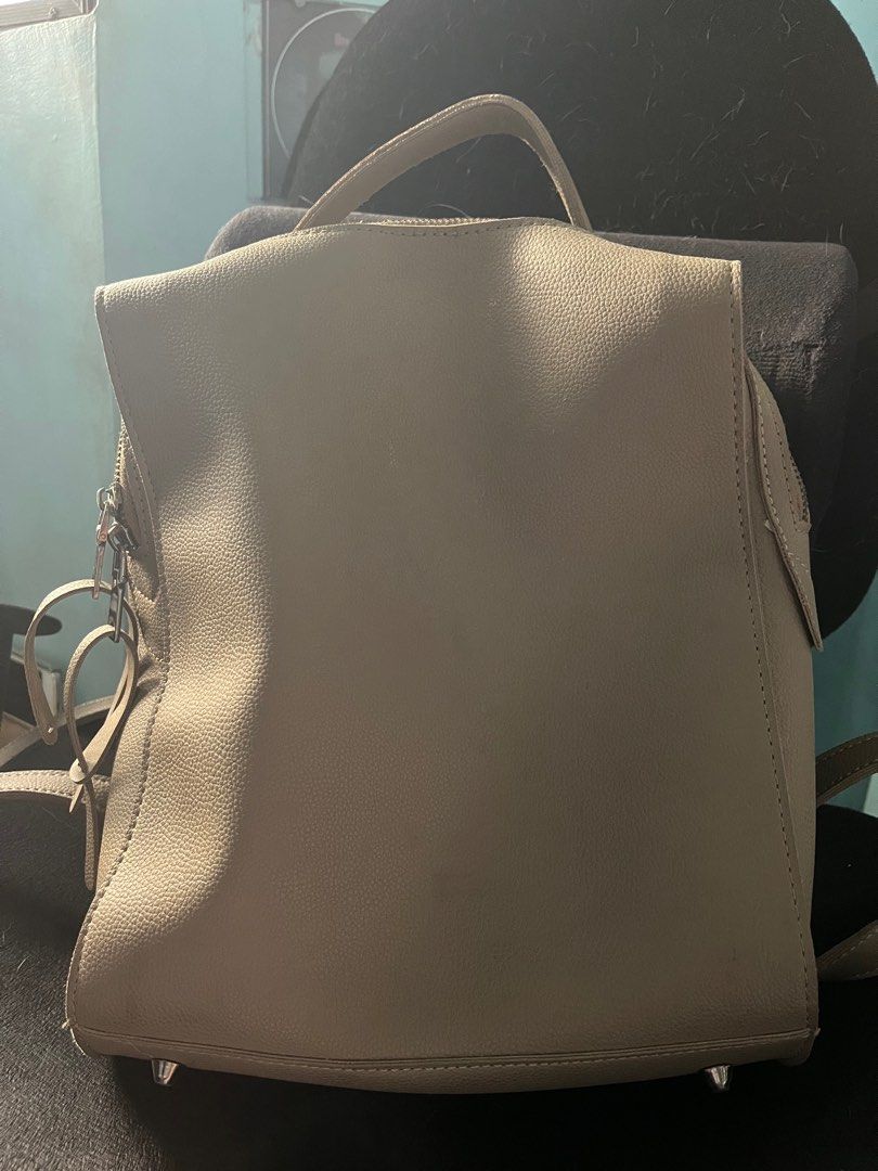 Square leather backpack, Women's Fashion, Bags & Wallets, Backpacks on ...