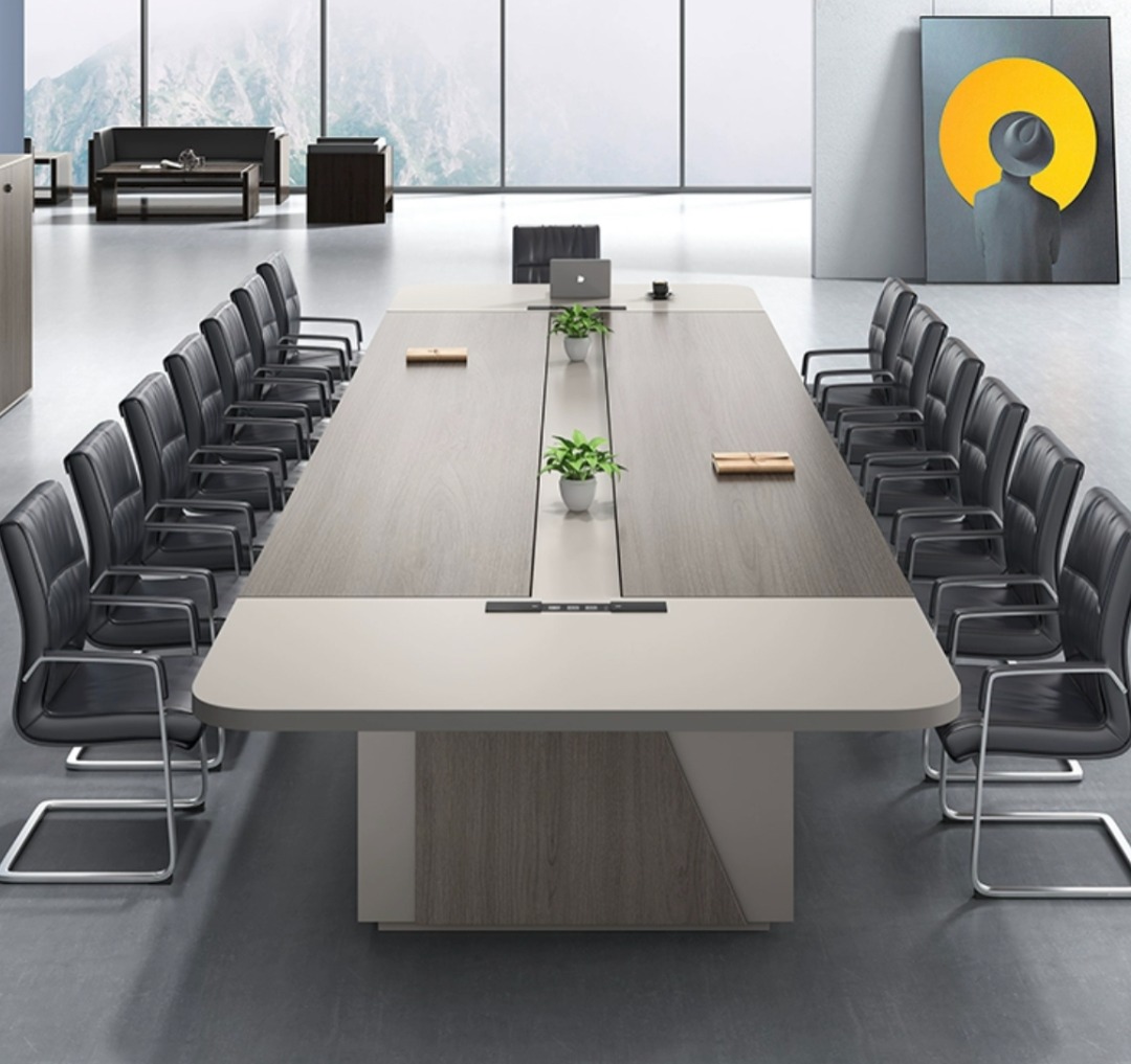 Streamlined Excellence: Modern Office Furniture Conference Table & 22 ...