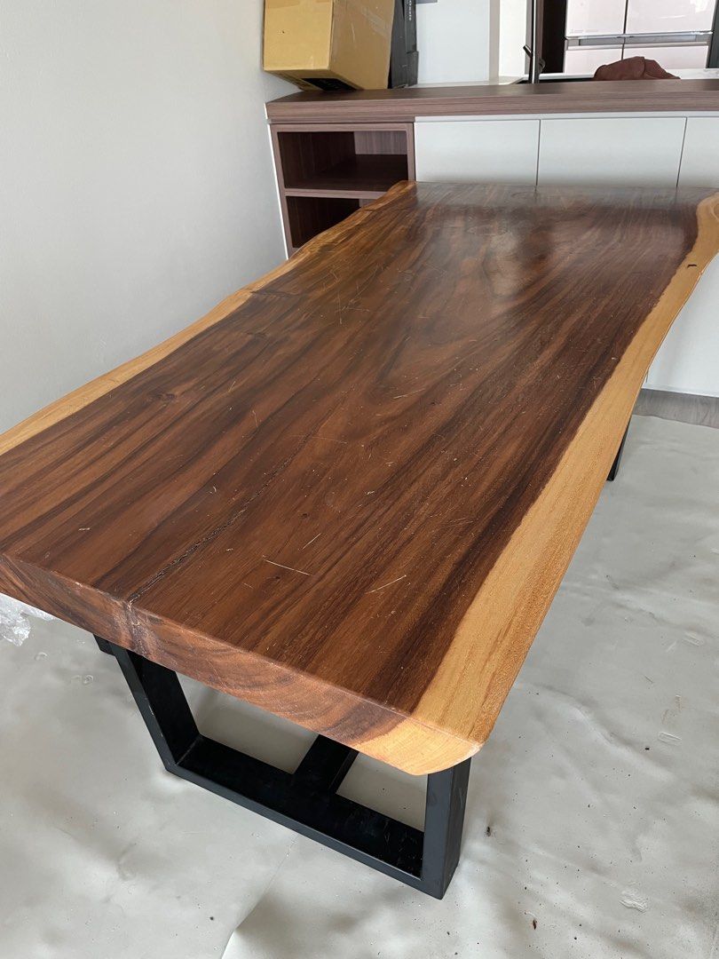 Suar solid wood dining table, Furniture & Home Living, Furniture, Tables & Sets on Carousell