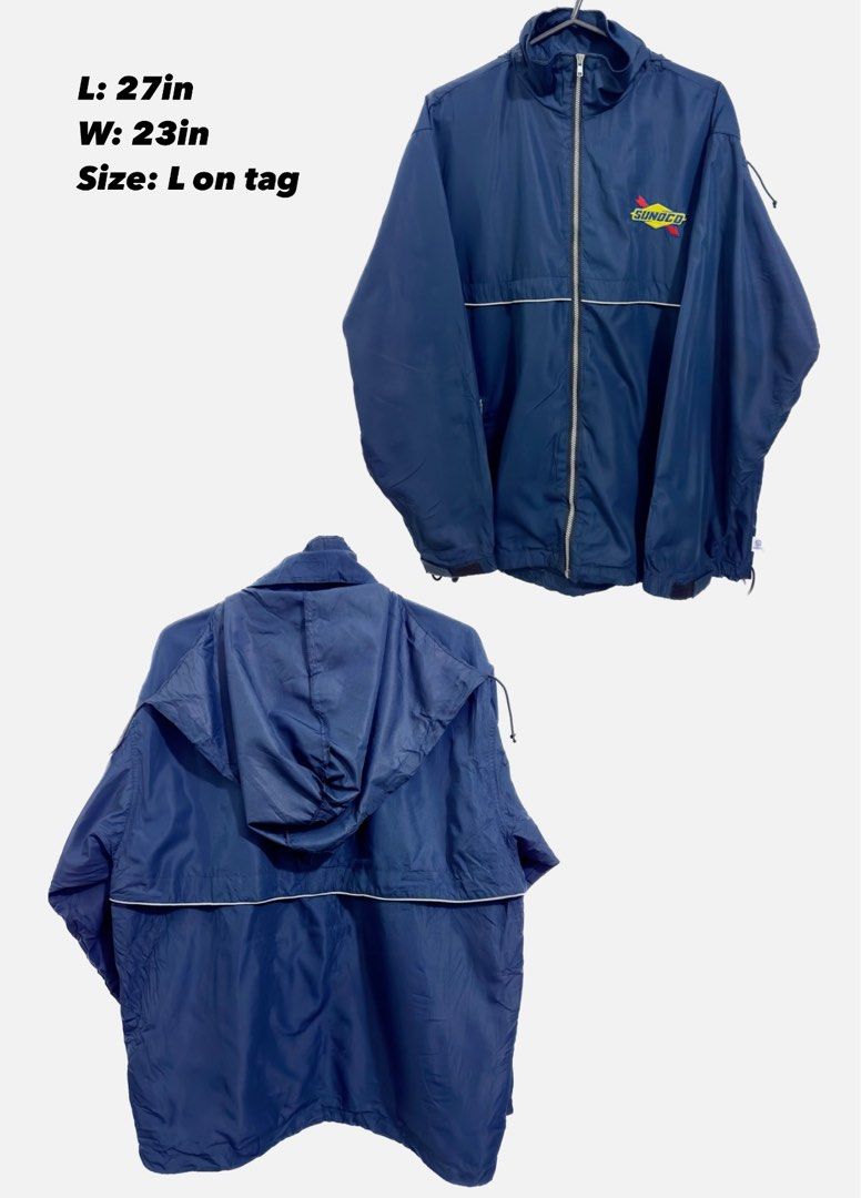 Sunoco Windbreaker Jacket with foldable hood, Men's Fashion, Coats ...