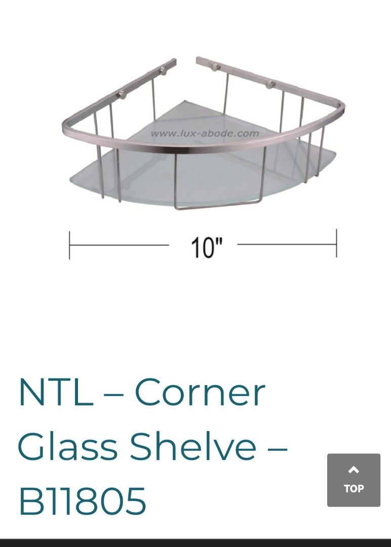 Sus 304 premium corner glass shelf, Furniture & Home Living, Bathroom ...