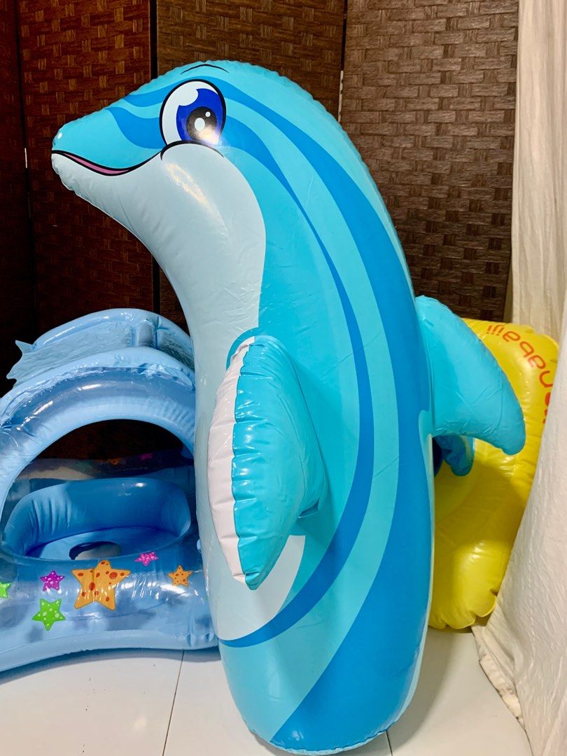Swimming Float, inflatable float, baby seated float, dolphins boxing ...