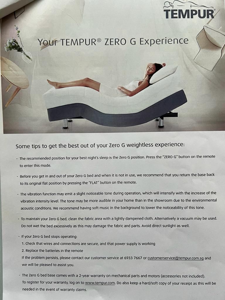 Tempur Zero G Super Single at 70% off!!, Furniture & Home Living, Furniture, Bed Frames ...