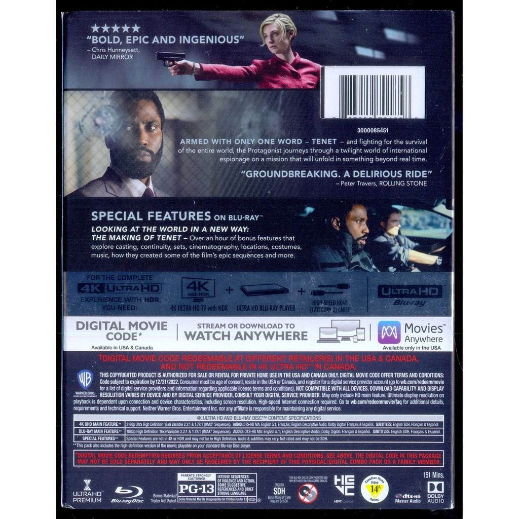 Tenet 4K [ Blu-Ray ], Hobbies & Toys, Music & Media, CDs & DVDs on ...