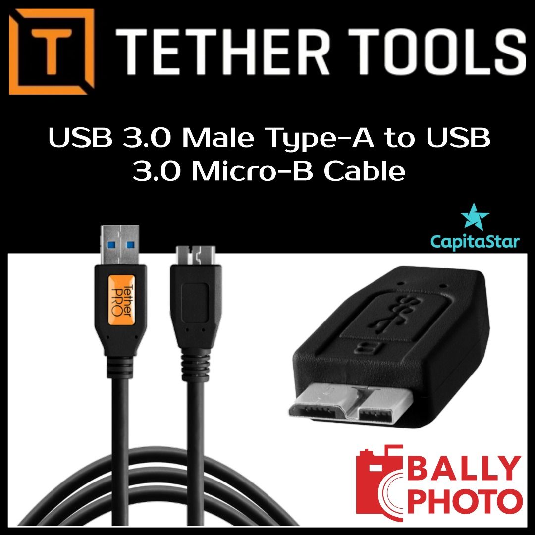 Tether Tools TetherPro USB 3.0 Male Type-A to USB 3.0 Micro-B Cable 4 ...