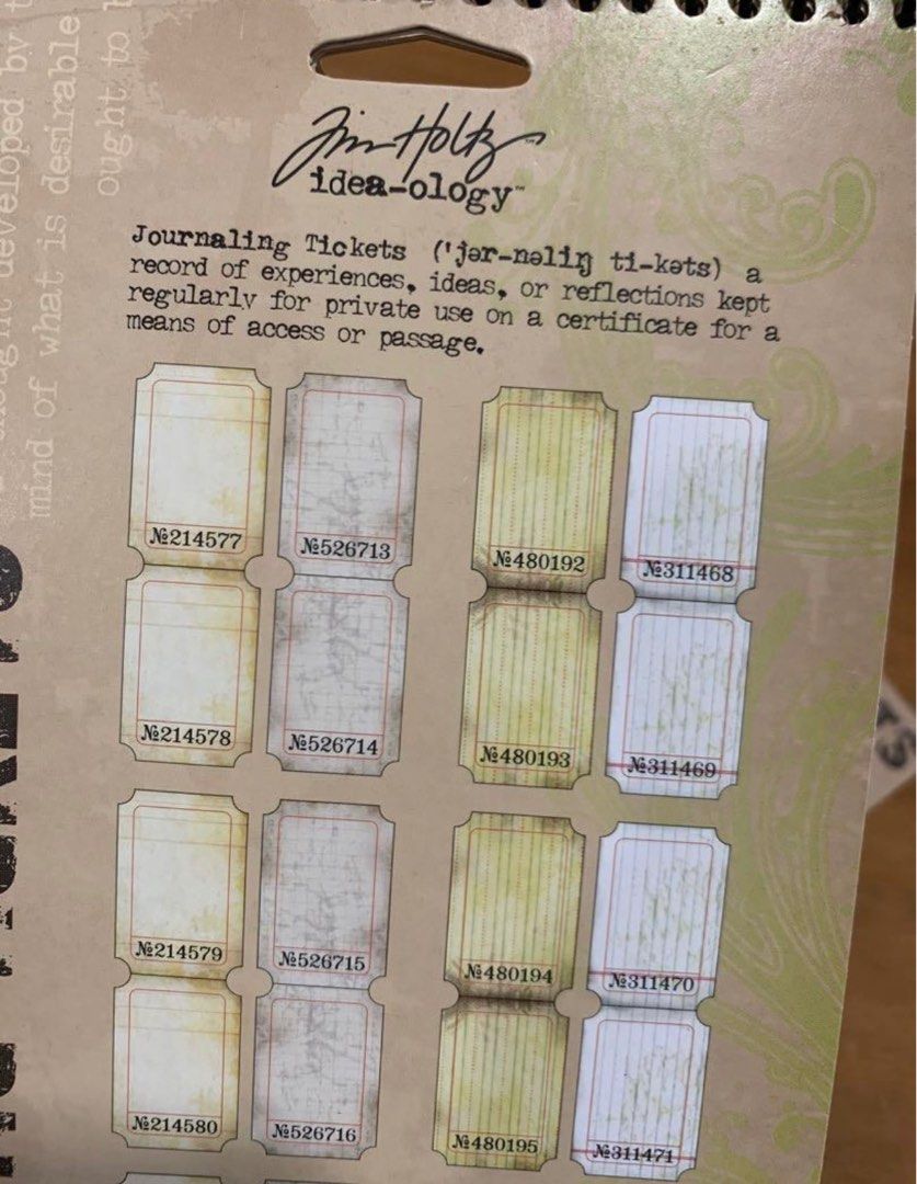Tim Holtz Idea-logy Scrapbooking Label Booklet, Hobbies & Toys ...